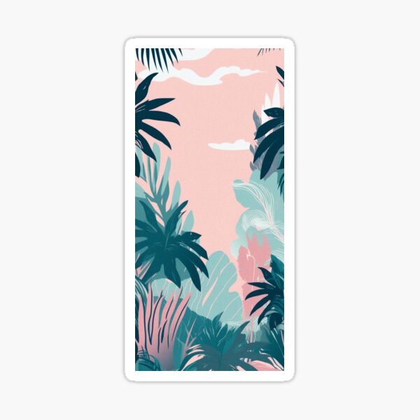 "Preppy Pink Jungle Wallpaper" Sticker for Sale by PedroDesigns | Redbubble
