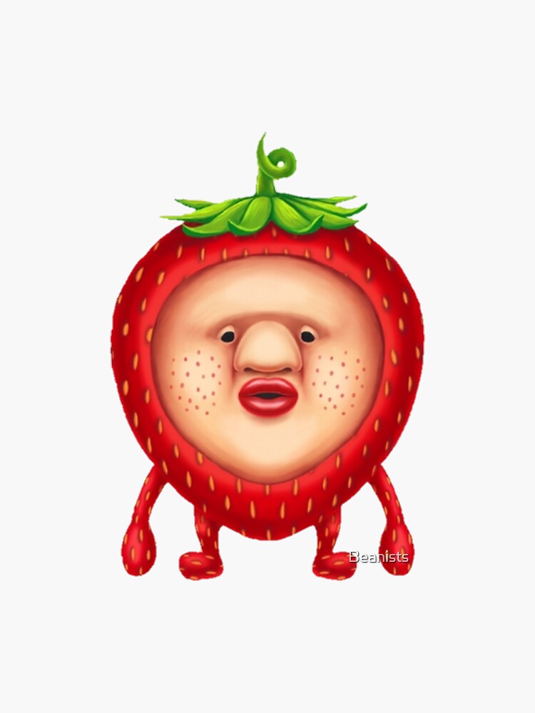 "Kobito Strawberry guy sticker" Sticker for Sale by Beanists | Redbubble