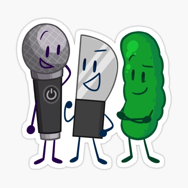 "Microphone Knife and Pickle (Inanimate Insanity)" Sticker for Sale by ...