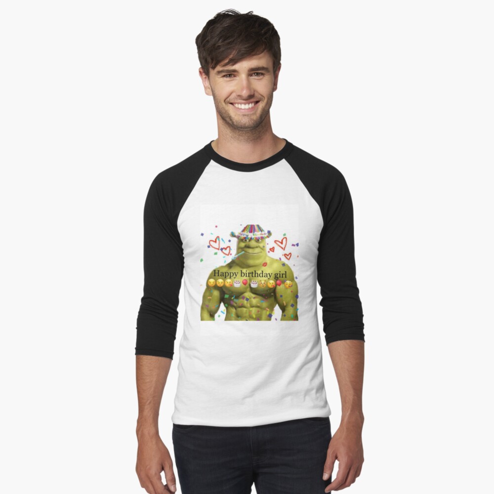 "Muscular shrek wishes you happy birthday girl" Greeting Card by ...