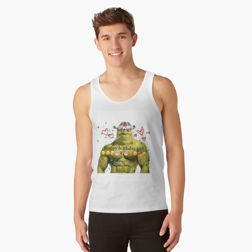 "Muscular shrek wishes you happy birthday girl" Greeting Card by ...