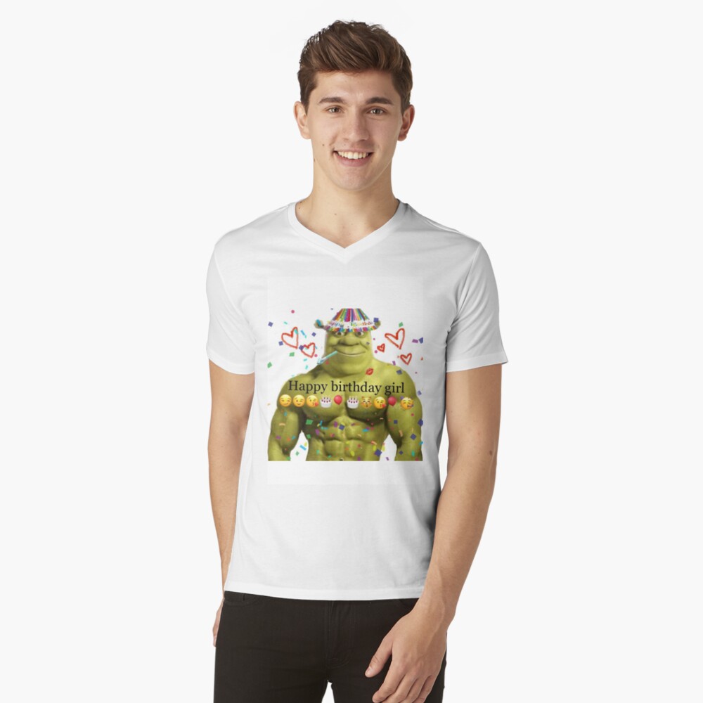 "Muscular shrek wishes you happy birthday girl" Greeting Card by ...