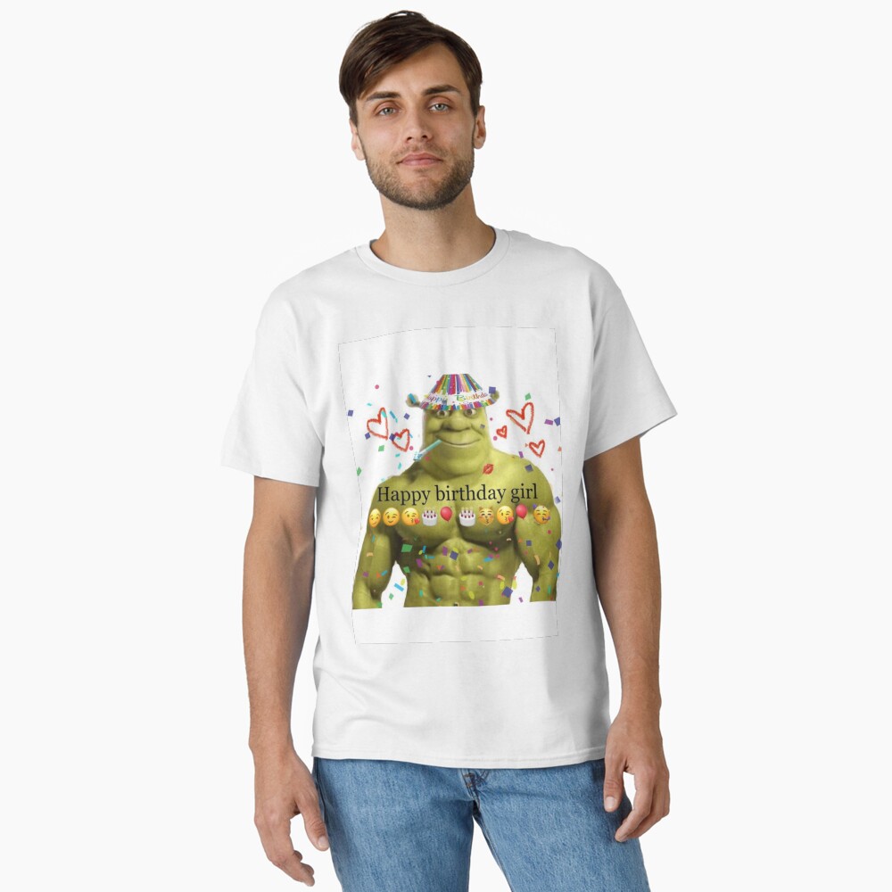 "Muscular shrek wishes you happy birthday girl" Greeting Card by ...