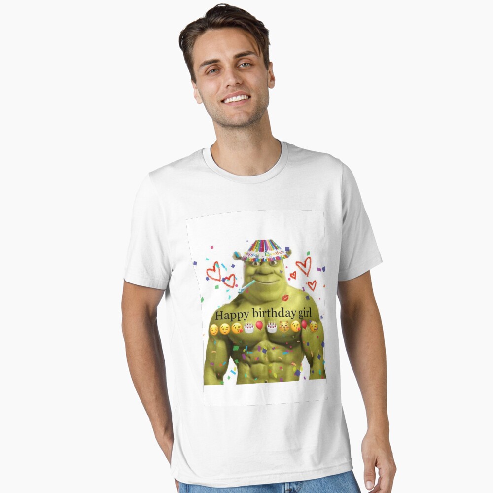 "Muscular shrek wishes you happy birthday girl" Greeting Card by ...