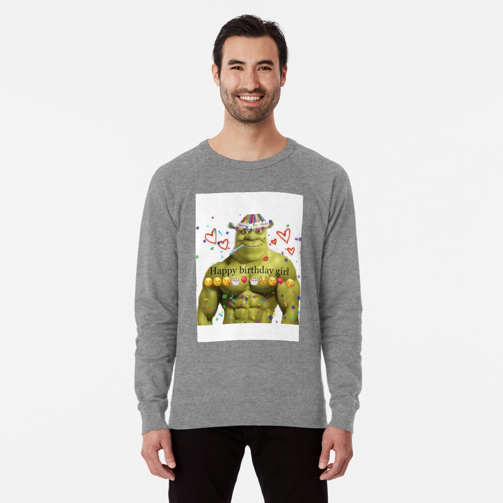 "Muscular shrek wishes you happy birthday girl" Greeting Card by ...