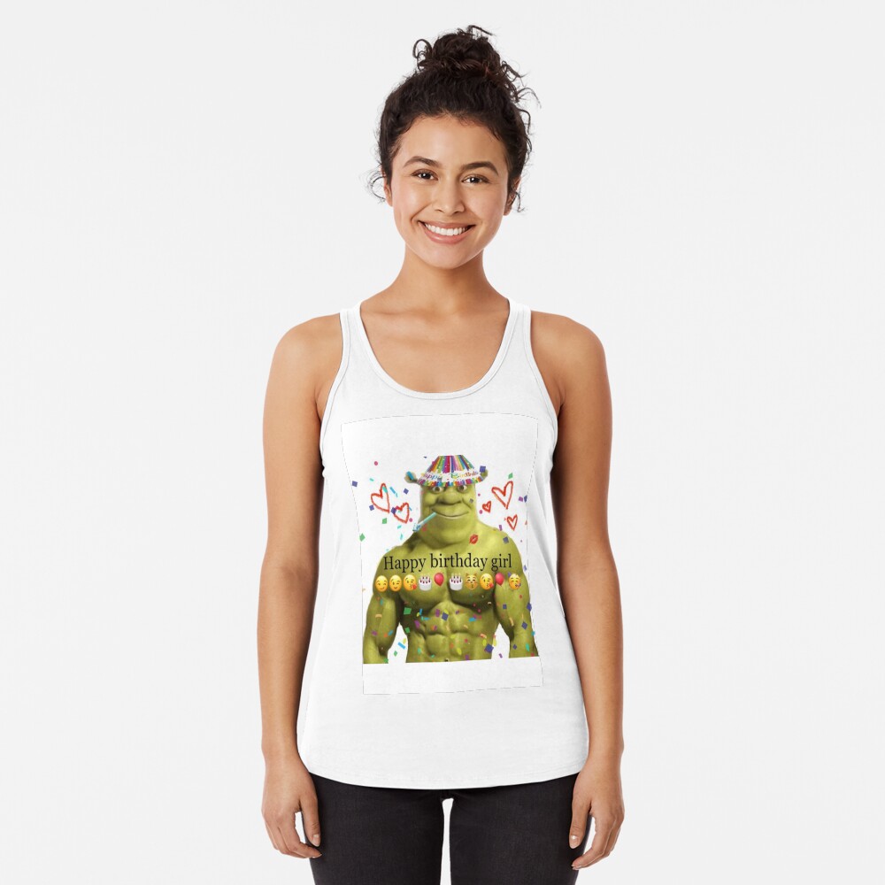 "Muscular shrek wishes you happy birthday girl" Greeting Card by ...