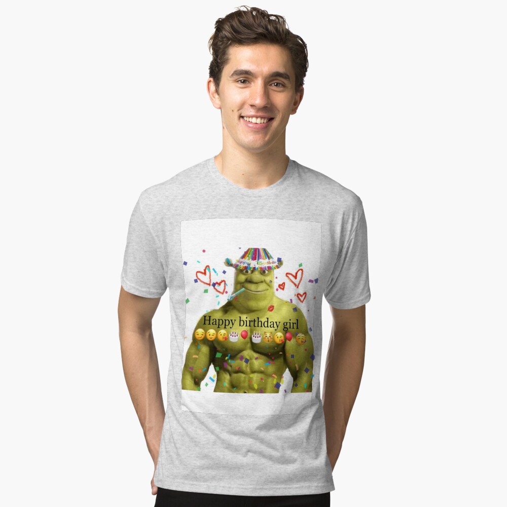 "Muscular shrek wishes you happy birthday girl" Greeting Card by ...