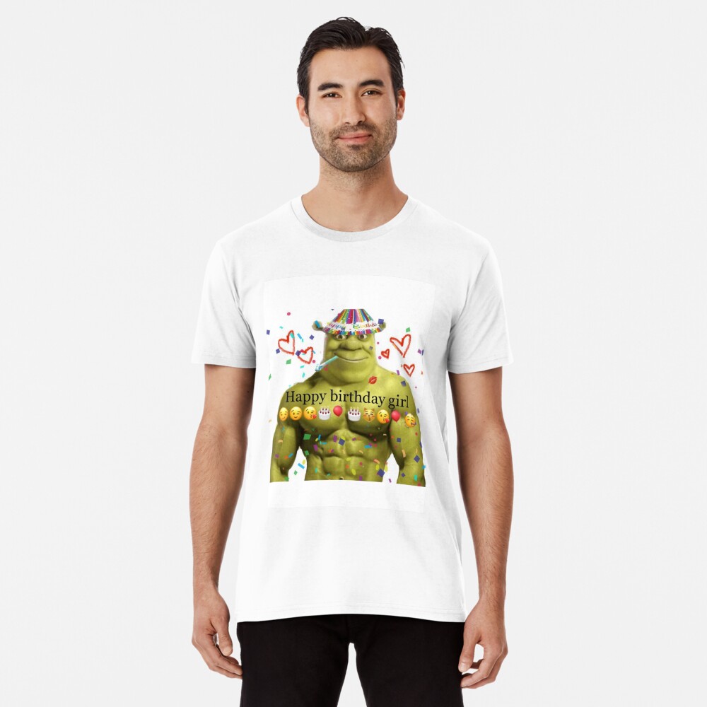"Muscular shrek wishes you happy birthday girl" Greeting Card by ...