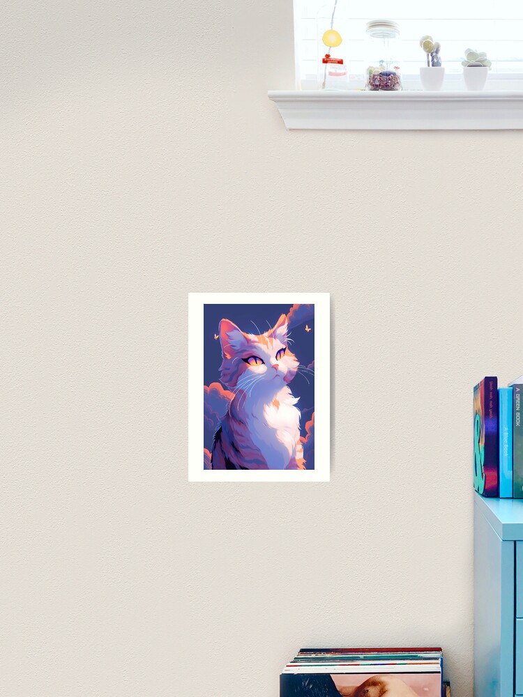 "Enchanting Nightfall: Anime Tabby Cat Princess" Art Print for Sale by ...