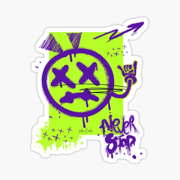 "graffiti face" Stickerundefined by Moon---Cactus | Redbubble