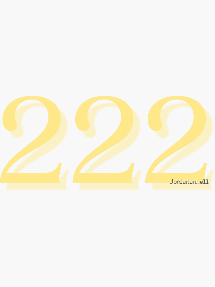 "222 yellow angel number design " Sticker for Sale by Jordananne11 ...