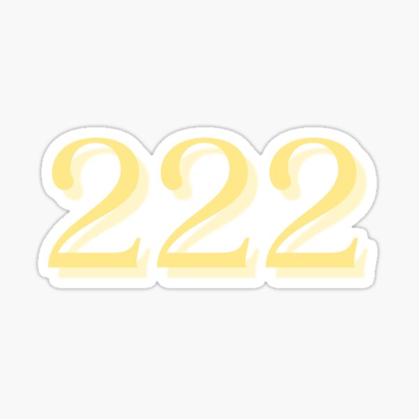 "222 yellow angel number design " Sticker for Sale by Jordananne11 ...