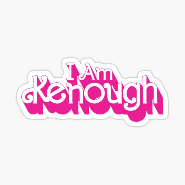 "I Am Kenough, barbenheimer text, barbie text, ken logo, kenough logo ...
