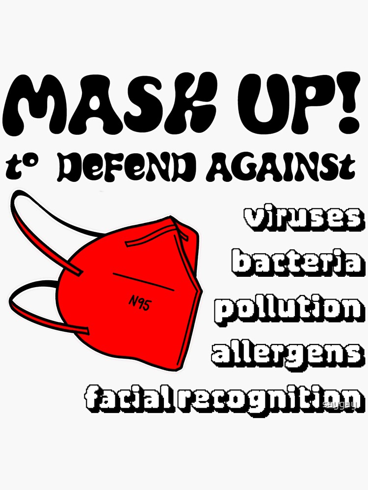 "Mask Up (Transparent Background)" Sticker for Sale by saygay | Redbubble