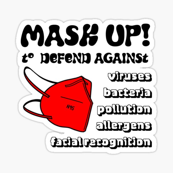 "Mask Up (Transparent Background)" Sticker for Sale by saygay | Redbubble