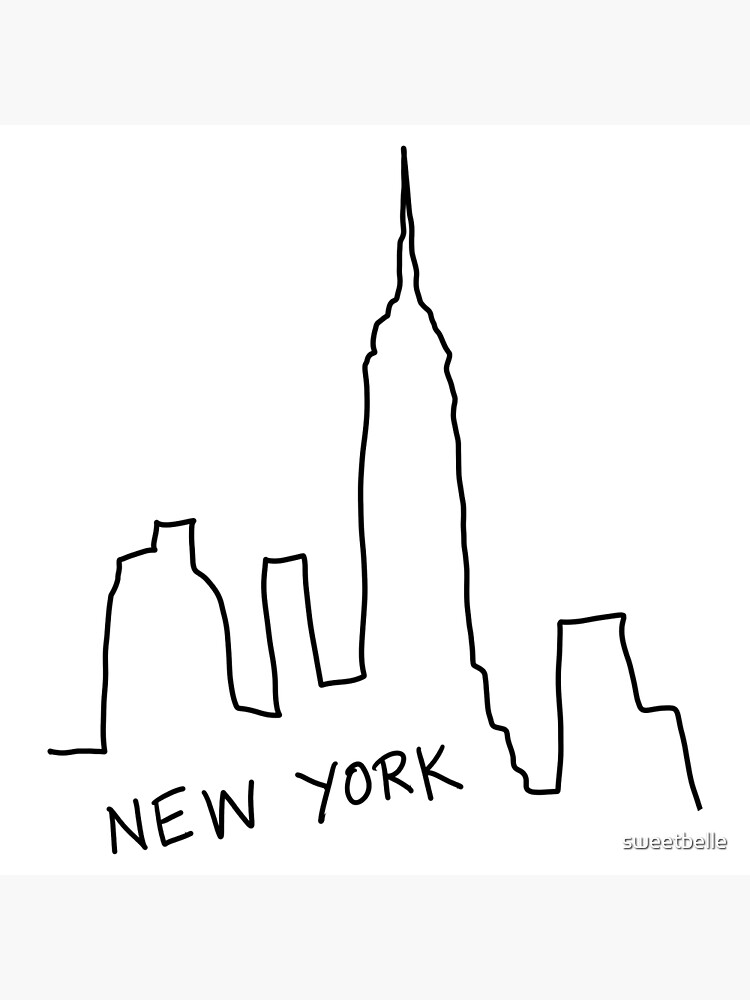 New York Skyline Black And White Clip Art