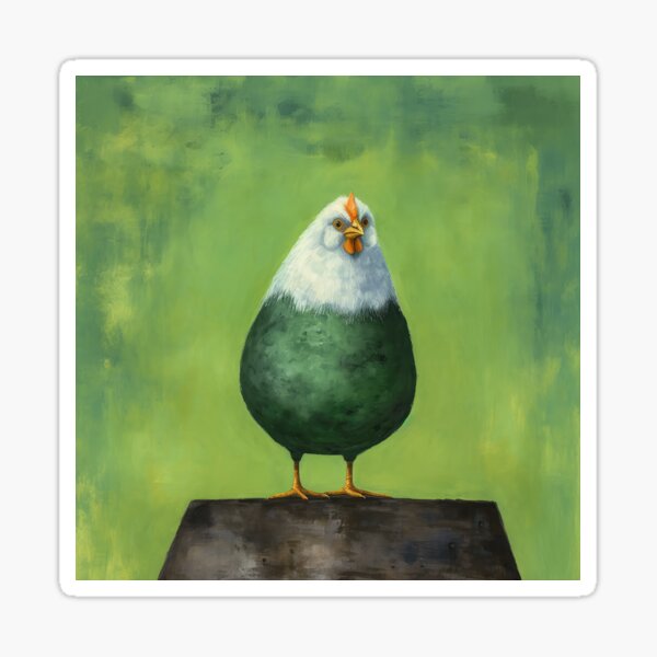 "Green Hen On A Box" Sticker for Sale by YoPedro | Redbubble