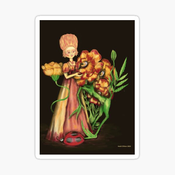 "The Marigold Goddess" Sticker for Sale by HeidiSelkie | Redbubble