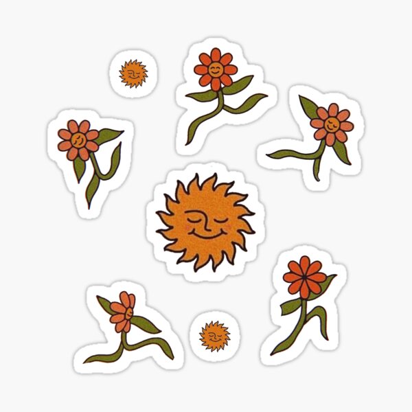 "Groovy Flowers Sticker Pack" Sticker for Sale by TinyBubbleTinks ...
