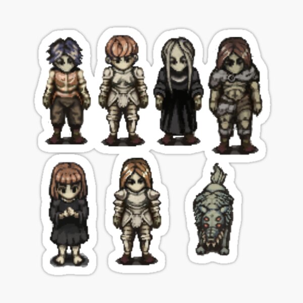 "fear and hunger party member's sticker pack" Sticker for Sale by ...