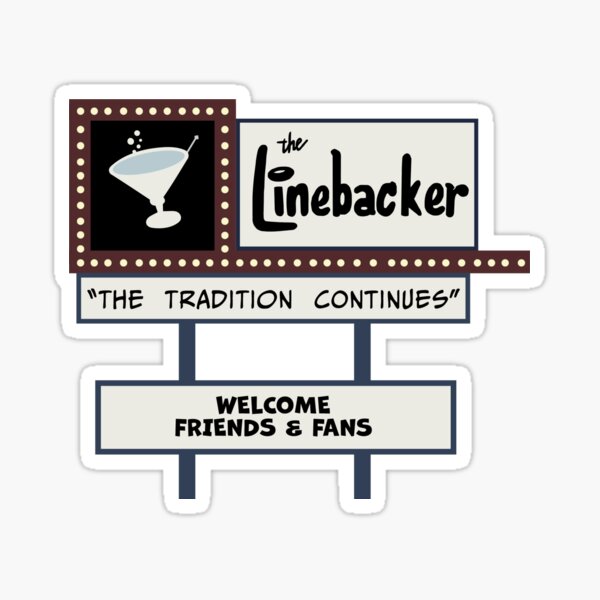 "The Linebacker Lounge Iconic Signage 2" Sticker for Sale by Emma Haigh ...