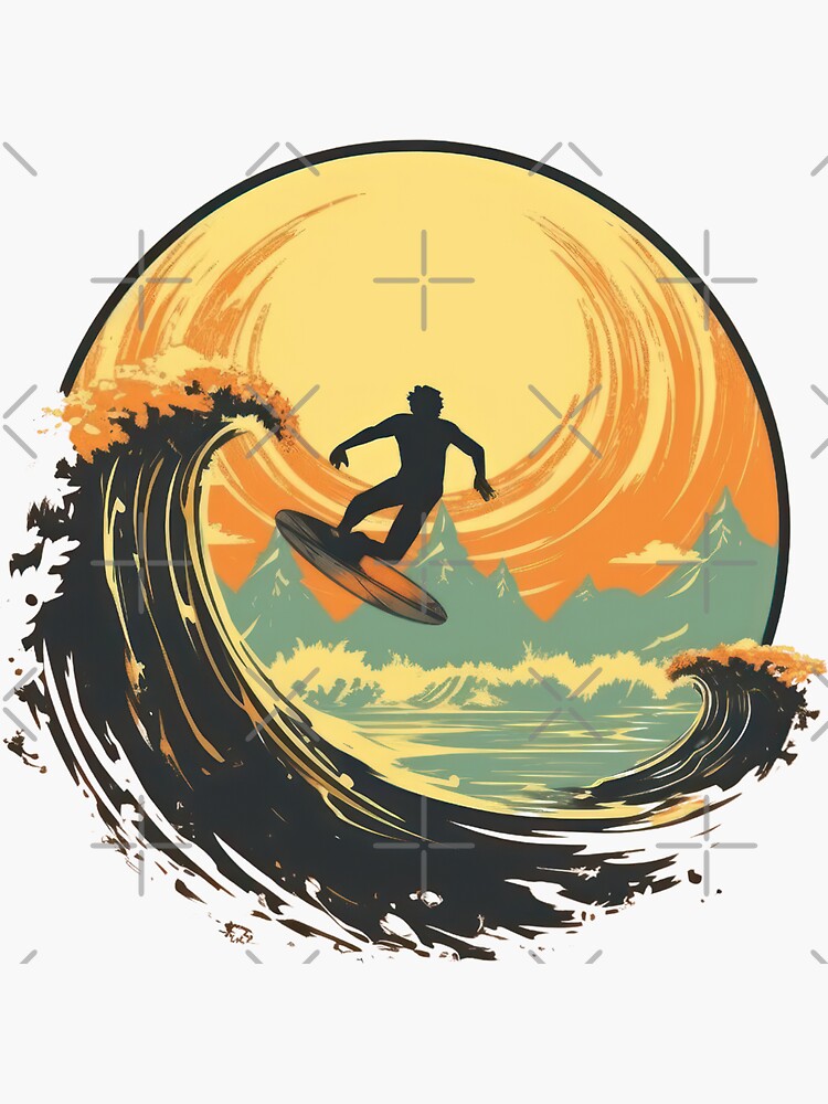 "Ride the wave of nostalgia with our vintage retro surfer skater ...