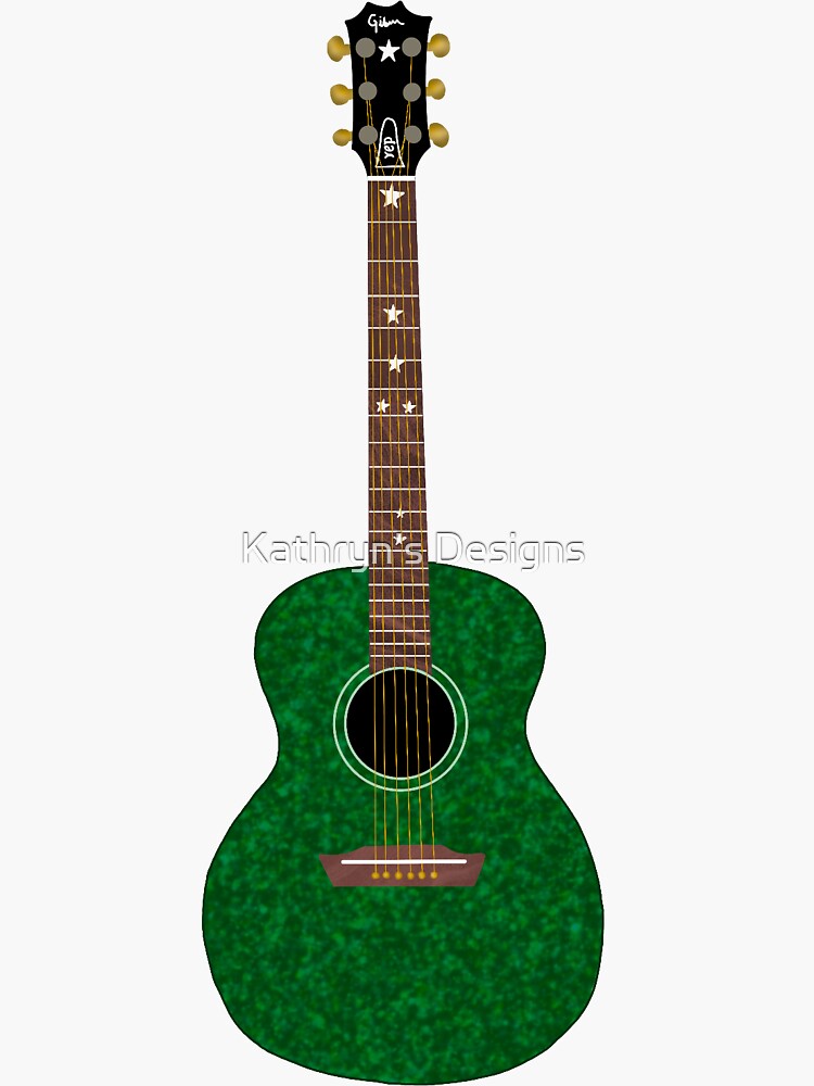 "Reputation Green Guitar" Sticker for Sale by Kathryn’s Designs | Redbubble