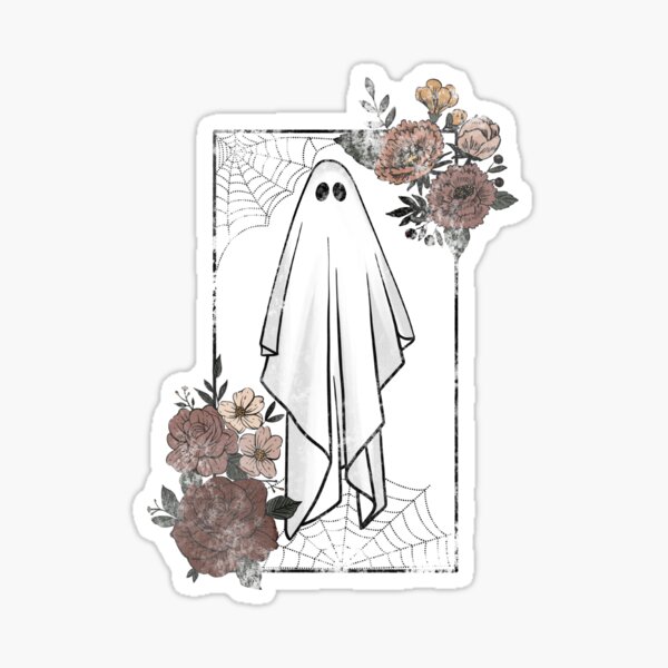 "Floral Spooky Cute Vintage Ghost" Sticker for Sale by CreativeMisc ...