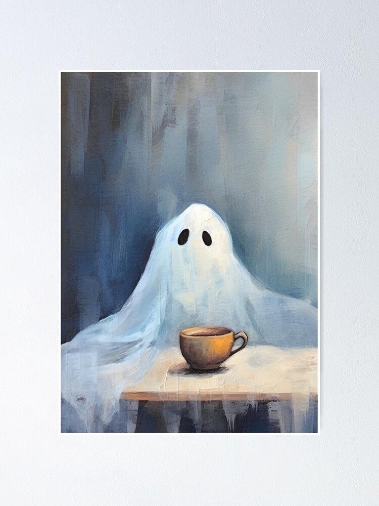 "Ghost Drinking Coffee" Poster for Sale by harbOurLaCk | Redbubble