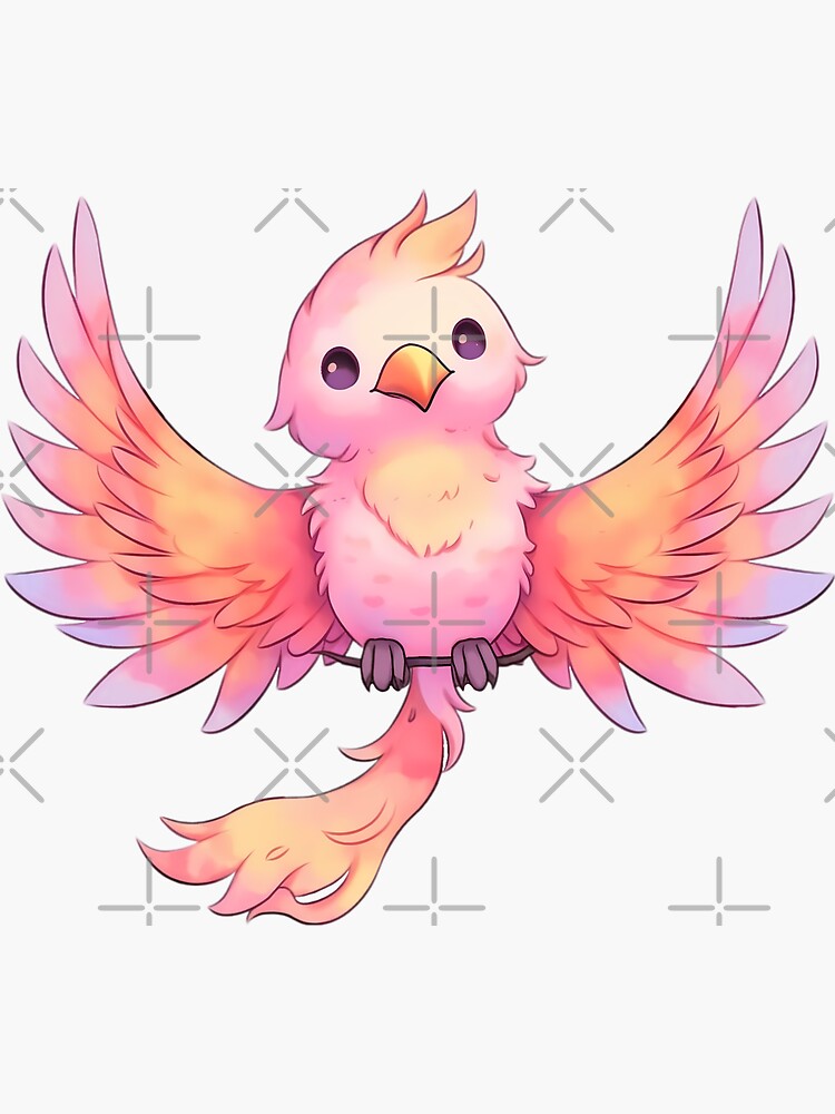 "Cute Kawaii Pastel Phoenix" Sticker for Sale by PastelMagic | Redbubble