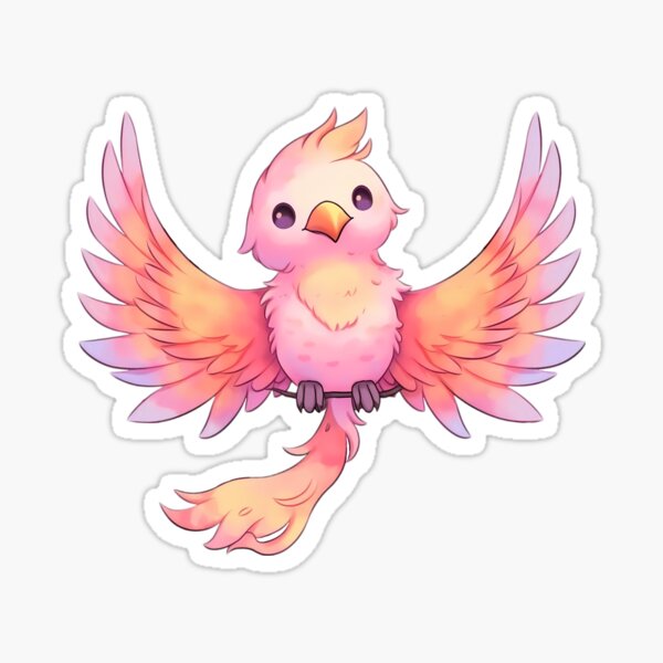 "Cute Kawaii Pastel Phoenix" Sticker for Sale by PastelMagic | Redbubble