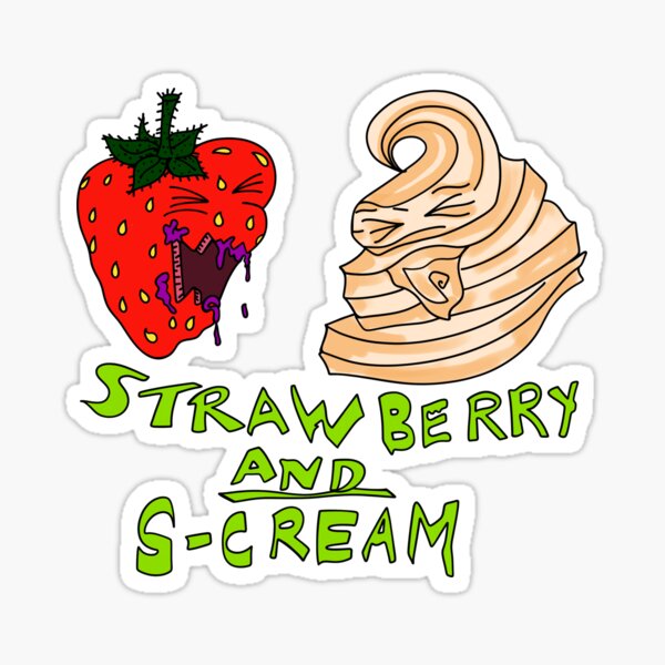 "Strawberry and scream" Sticker for Sale by MickeyLaLa | Redbubble