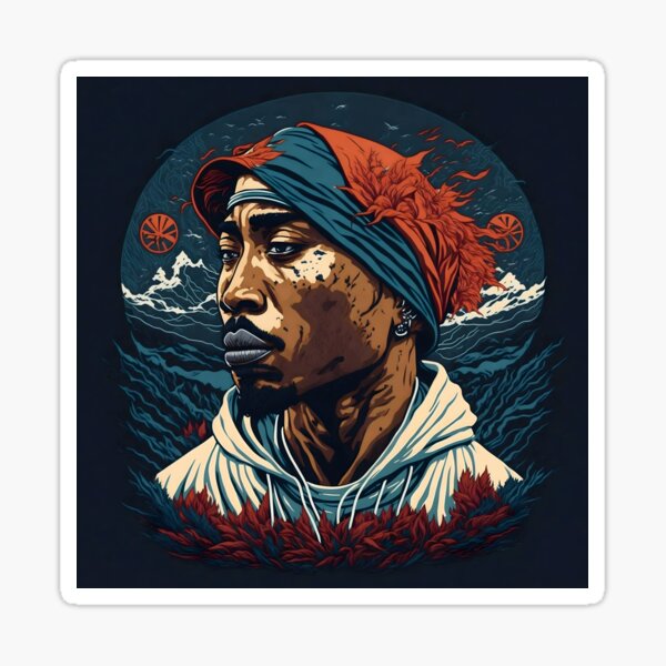 "2pac" Sticker for Sale by lashamarkoza | Redbubble