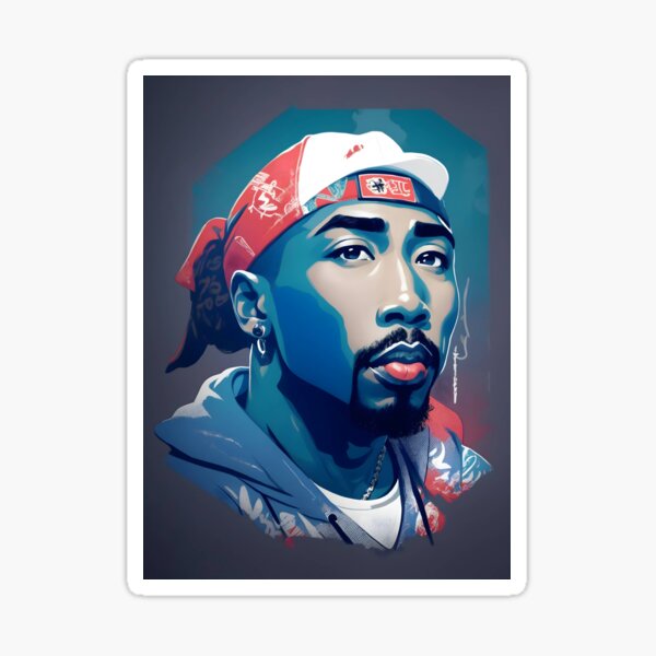 "2pac" Sticker for Sale by lashamarkoza | Redbubble