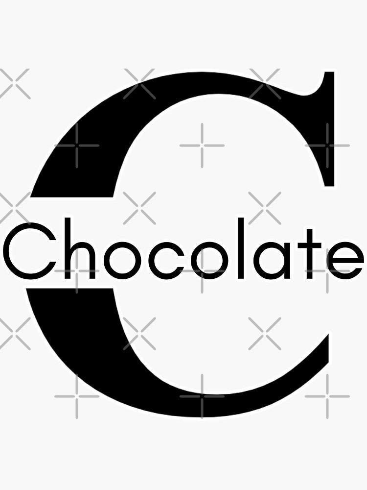"Initial Monogram Chocolate Name Label (Black)" Sticker for Sale by ...