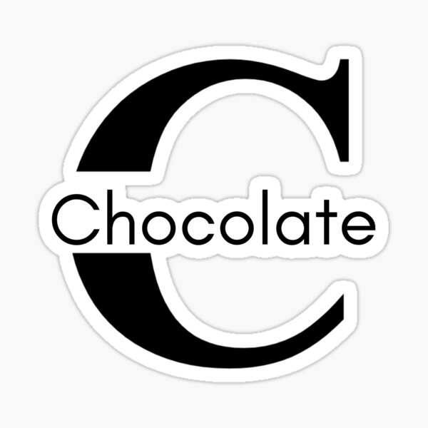 "Initial Monogram Chocolate Name Label (Black)" Sticker for Sale by ...