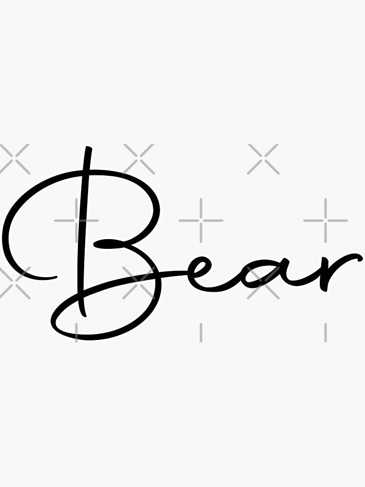 "Bear Cursive Name Label" Sticker for Sale by NafilNafiz | Redbubble
