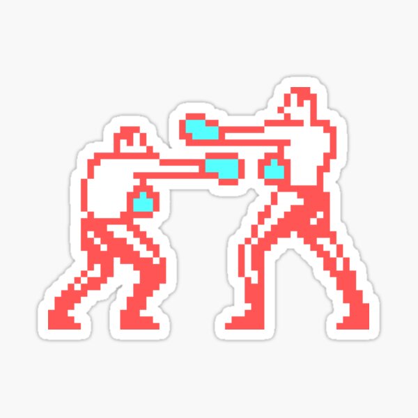 "Boxing Men Pixel CGA" Sticker for Sale by CyberRex | Redbubble