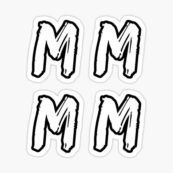 "M BRUSH STYLE CAPITAL LETTER INITIAL T-SHIRT MODERN MINIMALIST FONT ...