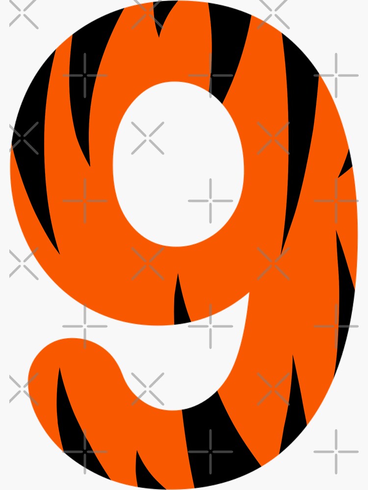 "Bengal Stripes Number Nine" Sticker for Sale by haldoodles18 | Redbubble