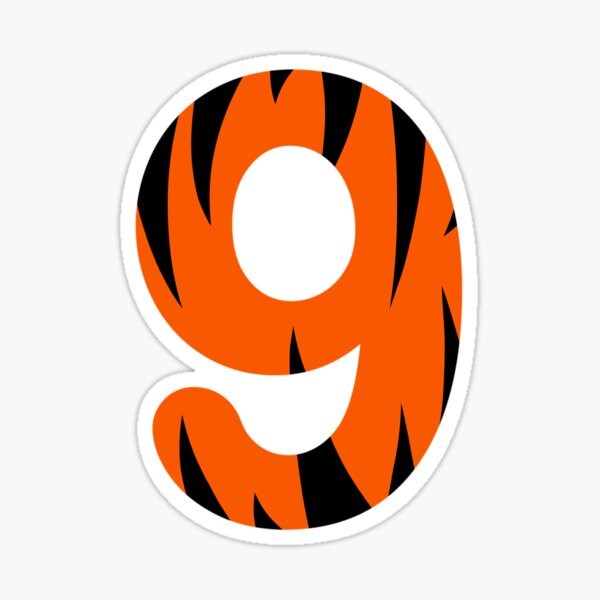 "Bengal Stripes Number Nine" Sticker for Sale by haldoodles18 | Redbubble