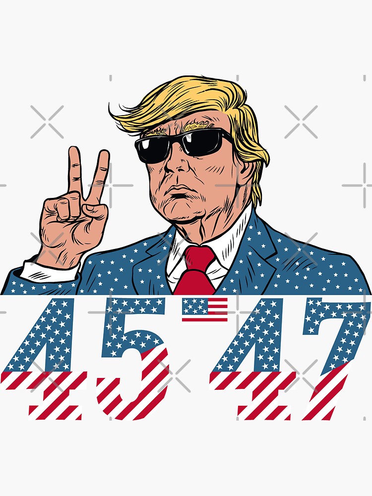 "Donald Trump 45 47 President" Sticker for Sale by trump-christmas ...
