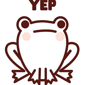 "Yep Frog Cute Funny Simple Line Drawing" Sticker for Sale by ...