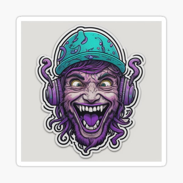 "Grinning Psytrance DJ" Sticker for Sale by GetafixVisuals | Redbubble