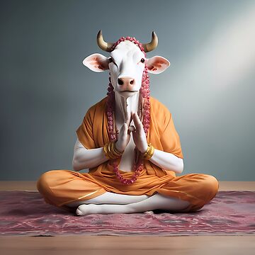 "cow meditation" Sticker by the99thstudio | Redbubble