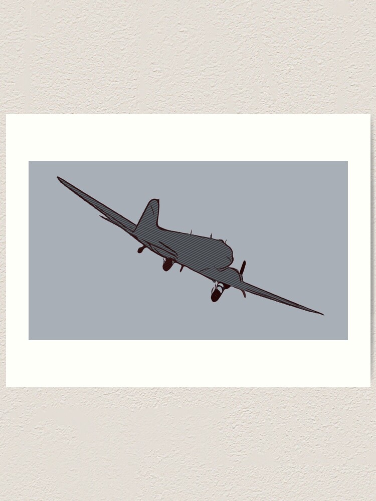 "DC-3 aircraft in the sky [comics edition 6]" Art Print by Escarpatte ...