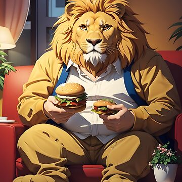 "Fat Lion On Sofa" Poster for Sale by imabbasanwar | Redbubble