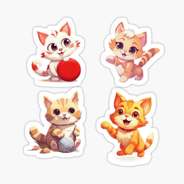 "Adorable kittens Pack Sticker" Sticker for Sale by CookieBunnie ...