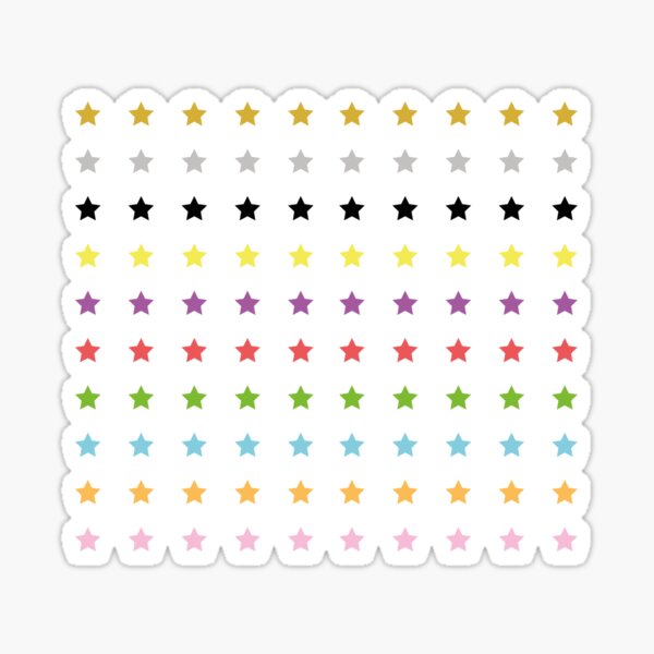 "100 colorful stars stickers pack , Colorful Pack, in 10 different ...