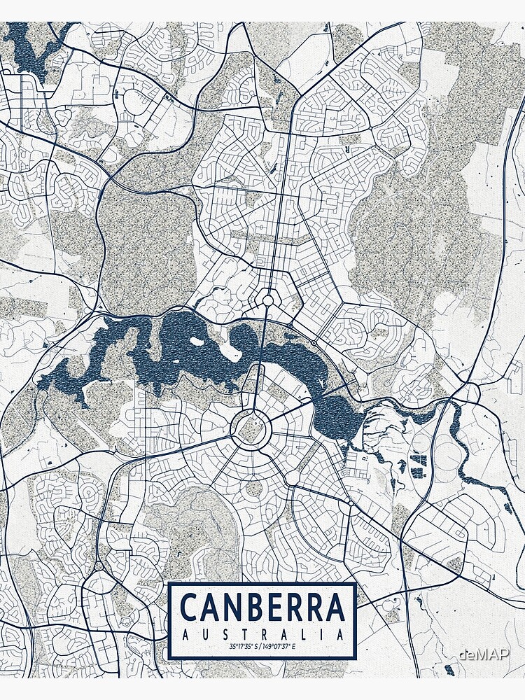 "Canberra City Map of Australia - Coastal" Poster for Sale by deMAP ...